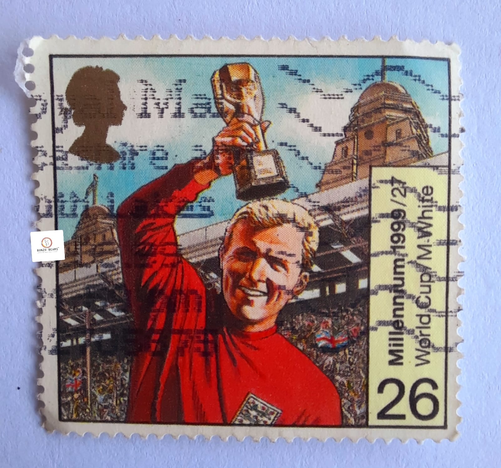 Bobby Moore World Cup 1966, Millennium 1999 UK 26p Stamp – Bonzo Bears